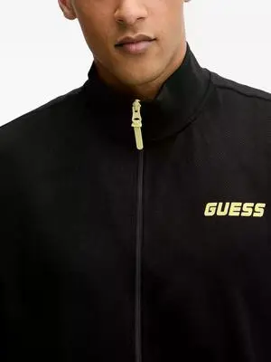 Guess Logo Print Zip-up Sweater