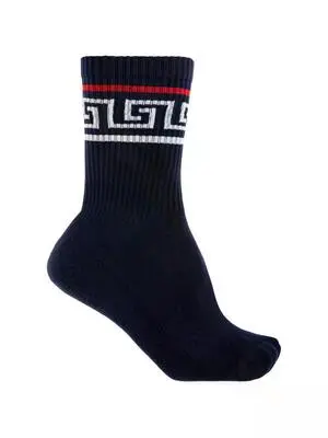 Versace Greca Pattern Ribbed Socks