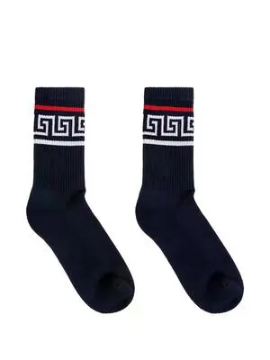 Versace Greca Pattern Ribbed Socks