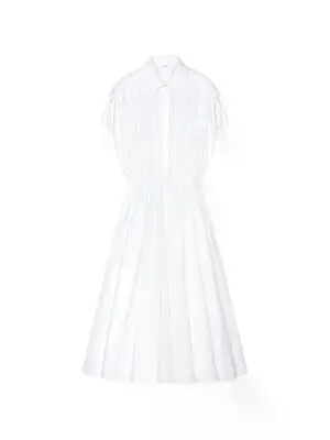 Givenchy Long Poplin Shirt Dress With Ruched Details - White