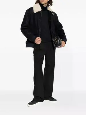 Balmain Shearling Collar Bomber Jacket
