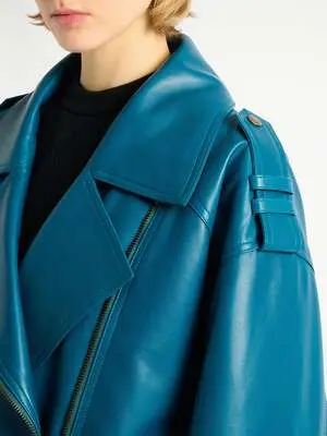 Balmain Lambskin Leather Biker Jacket