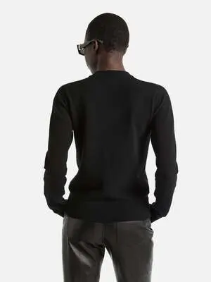 Balmain Eco-cashmere Cardigan With Lion Chain Buttons - Black