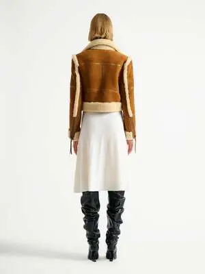Balmain Two-tone Shearling Biker Jacket