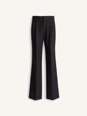 Balmain Wool Flat-pleated Trousers - Black