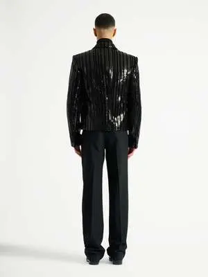 Balmain Cropped Sequin Velvet Jacket