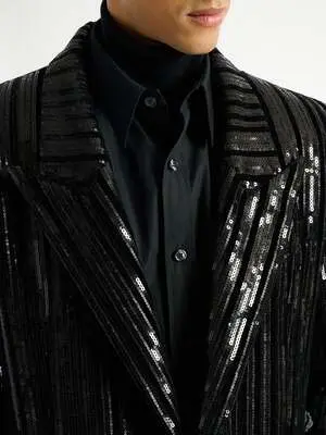 Balmain Cropped Sequin Velvet Jacket