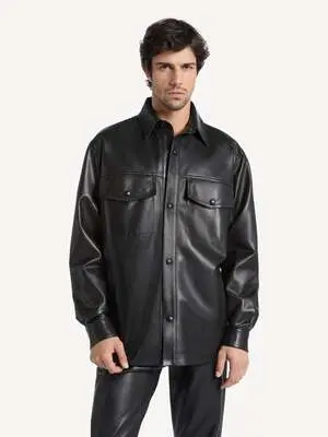 Balmain Leather Overshirt