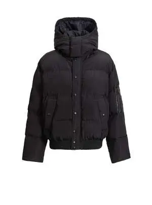Balmain Padded Nylon And Leather Bomber Jacket