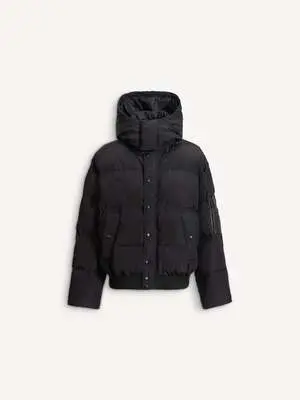 Balmain Padded Nylon And Leather Bomber Jacket