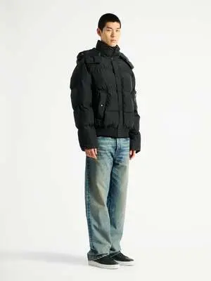 Balmain Padded Nylon And Leather Bomber Jacket