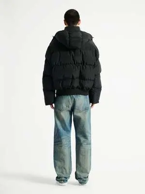 Balmain Padded Nylon And Leather Bomber Jacket
