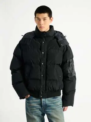 Balmain Padded Nylon And Leather Bomber Jacket