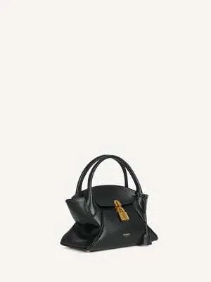 Balmain Small Pulse Day Bag In Smooth Leather - Black