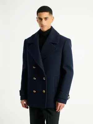 Balmain Boiled Wool Pea Coat