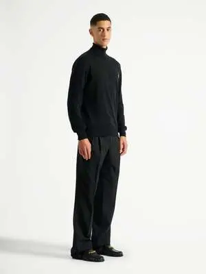 Balmain Cotton & Silk Blend Turtleneck Jumper - Black