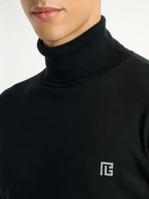 Balmain Cotton & Silk Blend Turtleneck Jumper