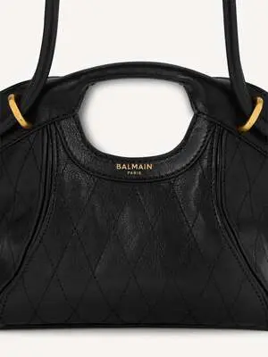 Balmain Small Quilted Lambskin Leather Tote Bag