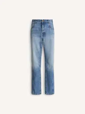 Balmain Straight-leg Faded Denim Jeans