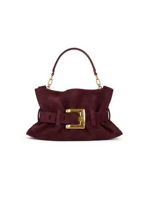 Balmain Medium Anthem Suede Leather Bag - Red