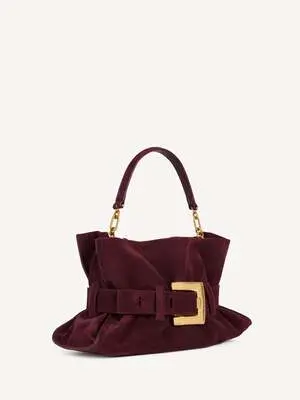 Balmain Medium Anthem Suede Leather Bag - Red