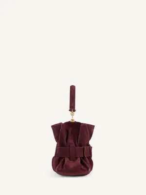 Balmain Medium Anthem Suede Leather Bag - Red