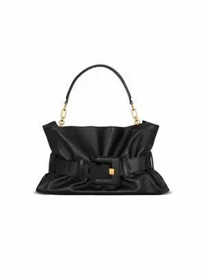 Balmain Medium Anthem Bag In Smooth Leather - Black