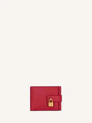 Balmain Pulse Trifold Smooth Leather Wallet - Red