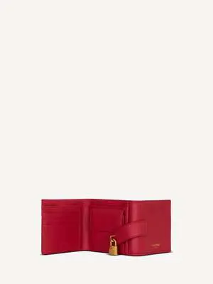 Balmain Pulse Trifold Smooth Leather Wallet - Red