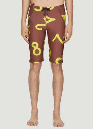 VIVIENNE WESTWOOD Graphic Print Swim Bermudas - Brown