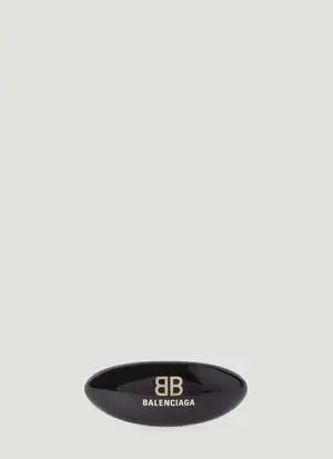 Balenciaga Logo Applique Resin Hair Clip - Black