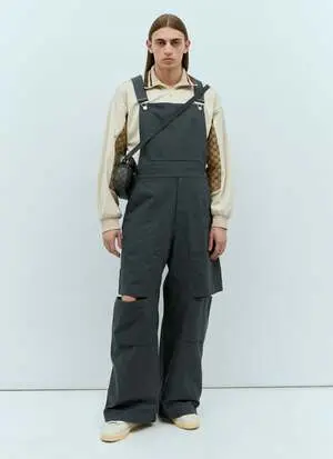 Gucci Logo Patch Dungarees - Gray
