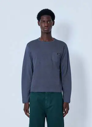 Miu Miu Textured Long Sleeve Top - Blue