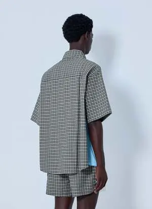 Martine Rose Patchwork Cotton Polo Shirt - Blue