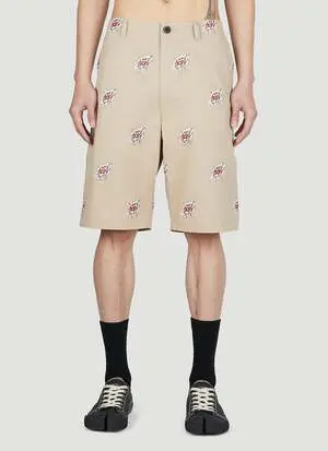 Junya Watanabe Graphic Print Cotton Shorts