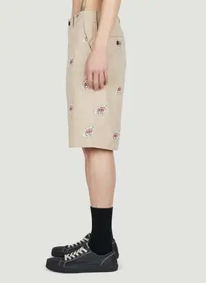 Junya Watanabe Graphic Print Cotton Shorts