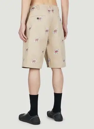 Junya Watanabe Graphic Print Cotton Shorts