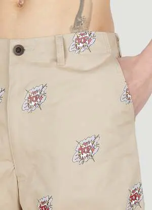 Junya Watanabe Graphic Print Cotton Shorts