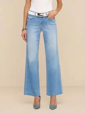 L'Agence Joanne Low-rise Wide-leg Jean - Pacific