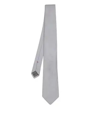 DELL'OGLIO Textured Oxford Tie - Grey
