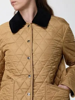 Burberry Quilted Polyester Jacket With Velvet Collar - Camel
