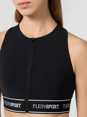 PLEIN SPORT Zip-up High Neck Sports Top