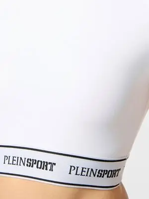 PLEIN SPORT Cropped T-shirt With Jacquard Logo - White
