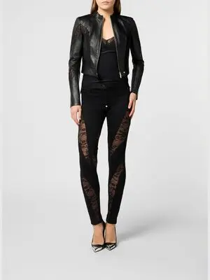 Philipp Plein Leather And Lace Jacket