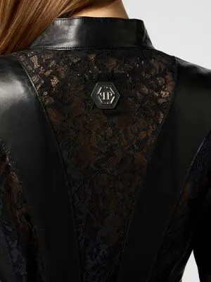 Philipp Plein Leather And Lace Jacket