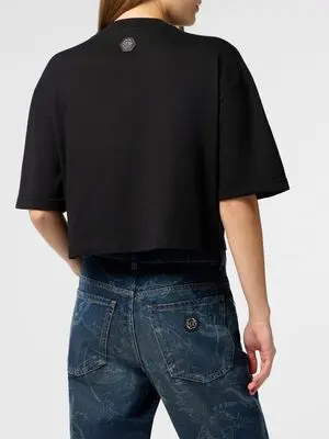 Philipp Plein Embellished Cropped T-shirt
