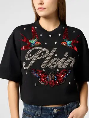 Philipp Plein Embellished Cropped T-shirt