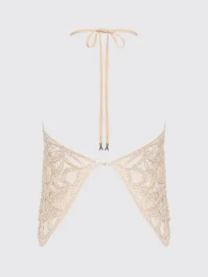 Patrizia Pepe Crochet Halter Top With Tie Detail