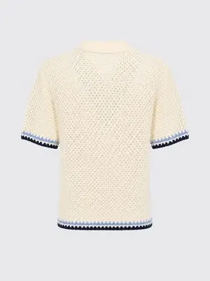 MC2 SAINT BARTH Crochet Knit Polo Shirt