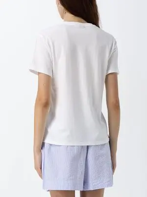MC2 SAINT BARTH White T-shirt With Leopard Print Logo - Pearl